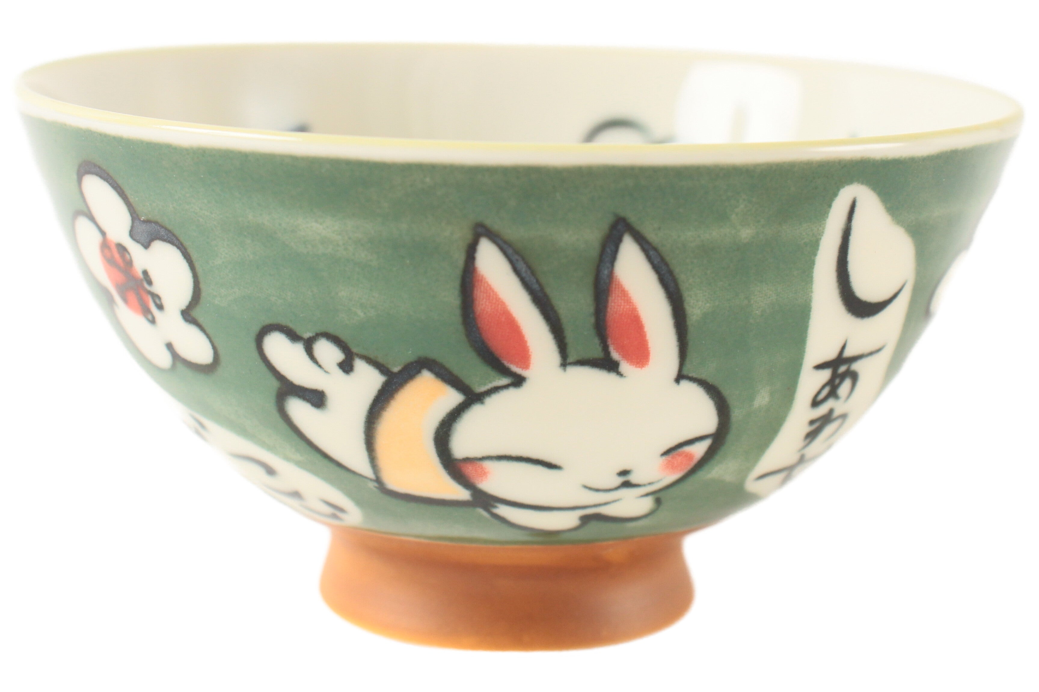 Mino ware Japanese Ceramics Rice Bowl Green Lucky Rabbit made in Japan – Japan Ceramics Mall