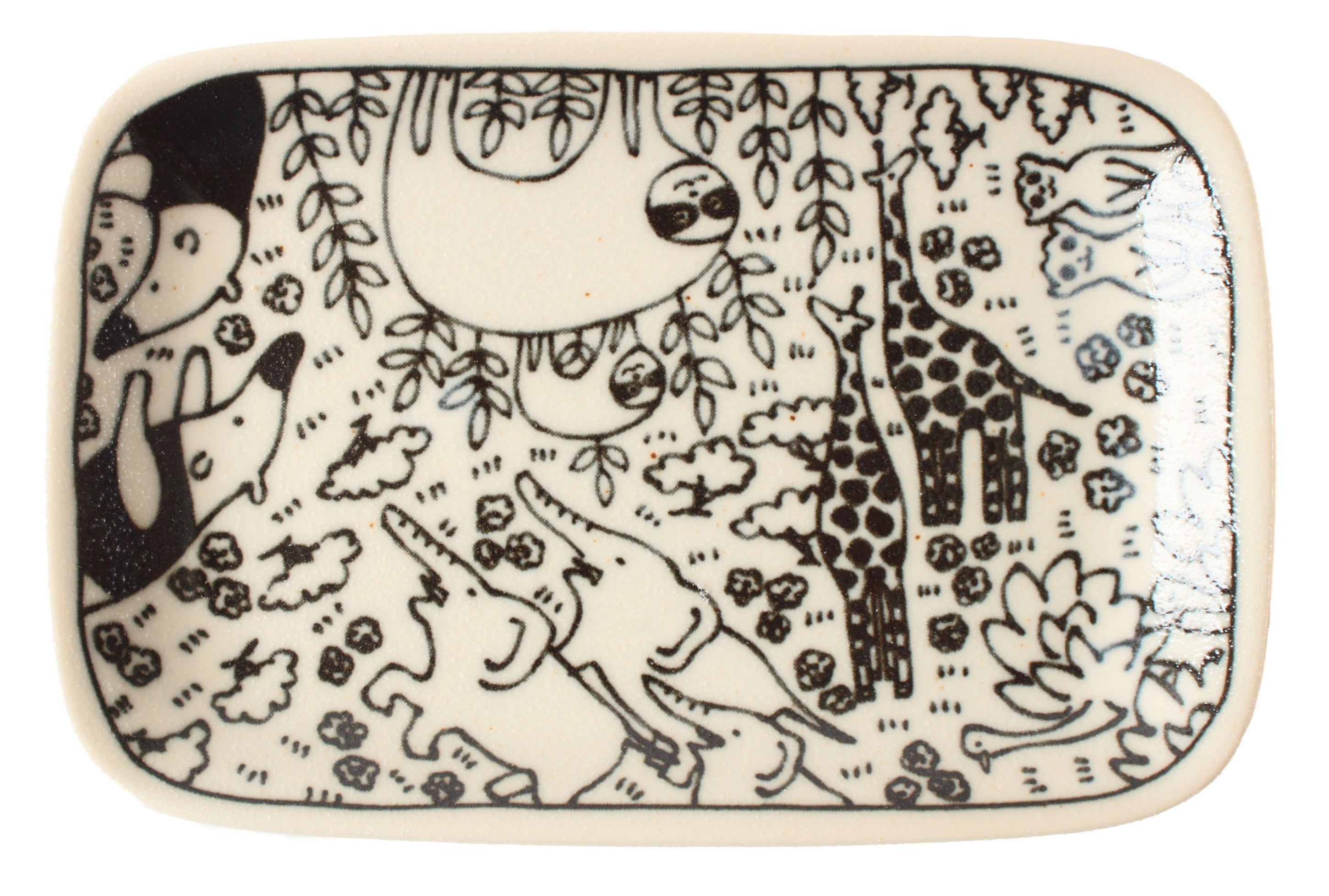 Mino ware Japan Ceramics Rectangle Plate Wild Animals made in Japan ...