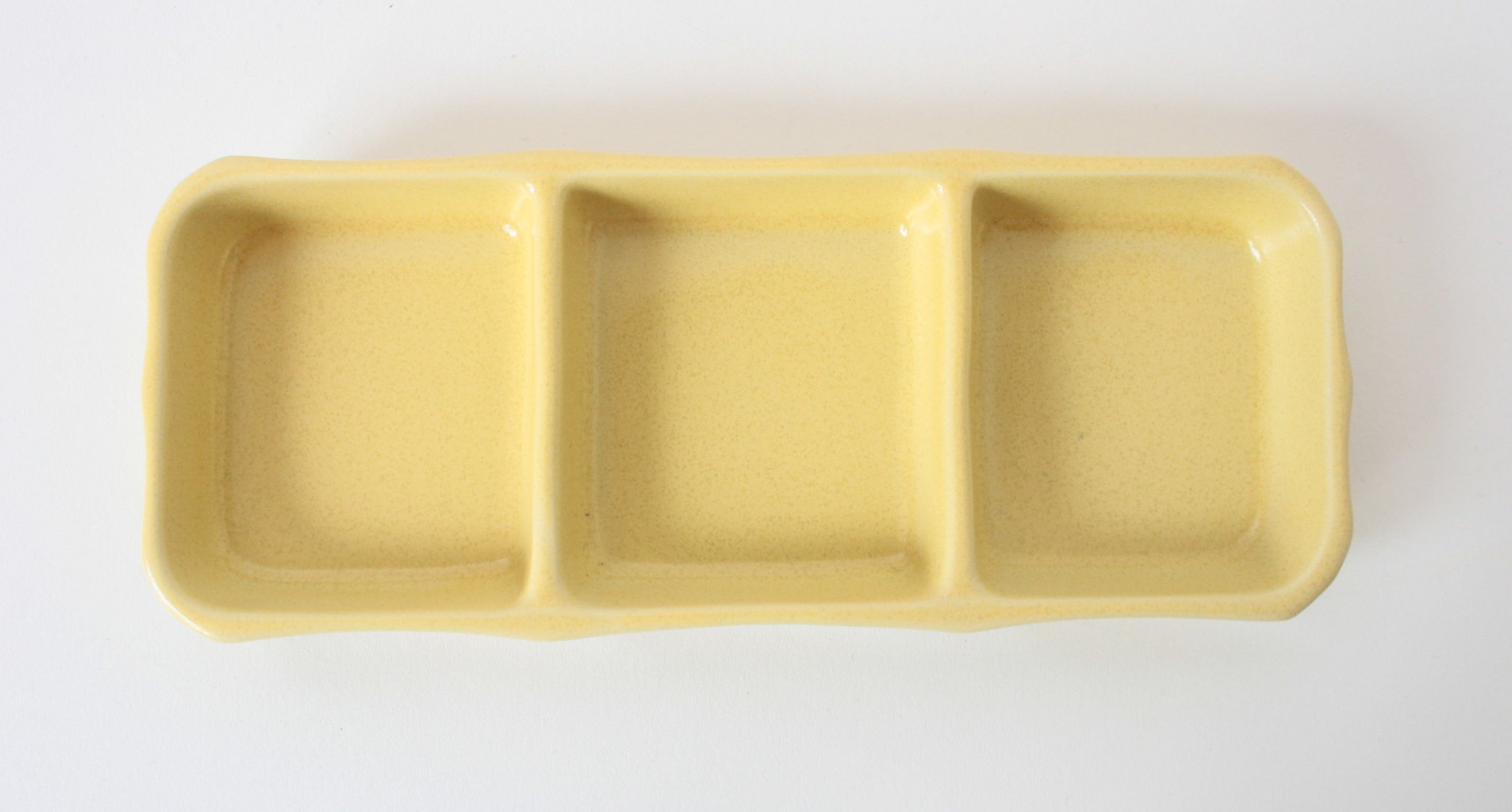 Mino ware Japanese Ceramics Three Section Plate Lemon Yellow made in J ...