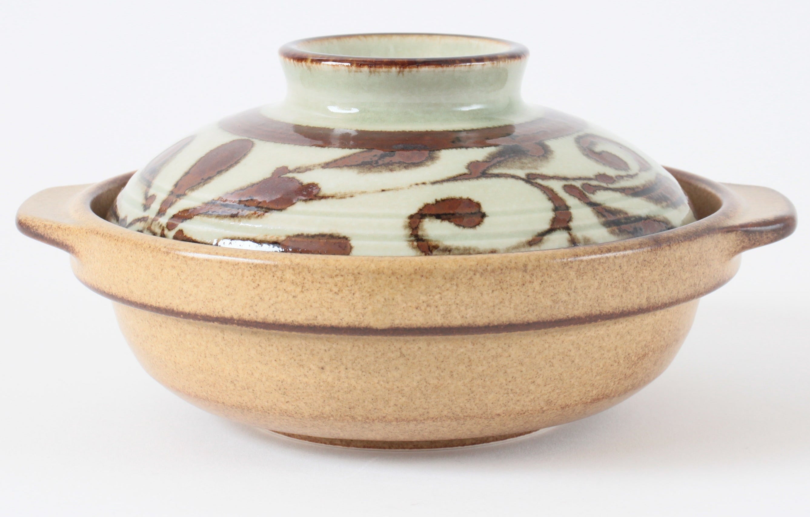 Mino ware Japanese Pottery Clay Pot Donabe (Small) Karakusa Brown Made ...