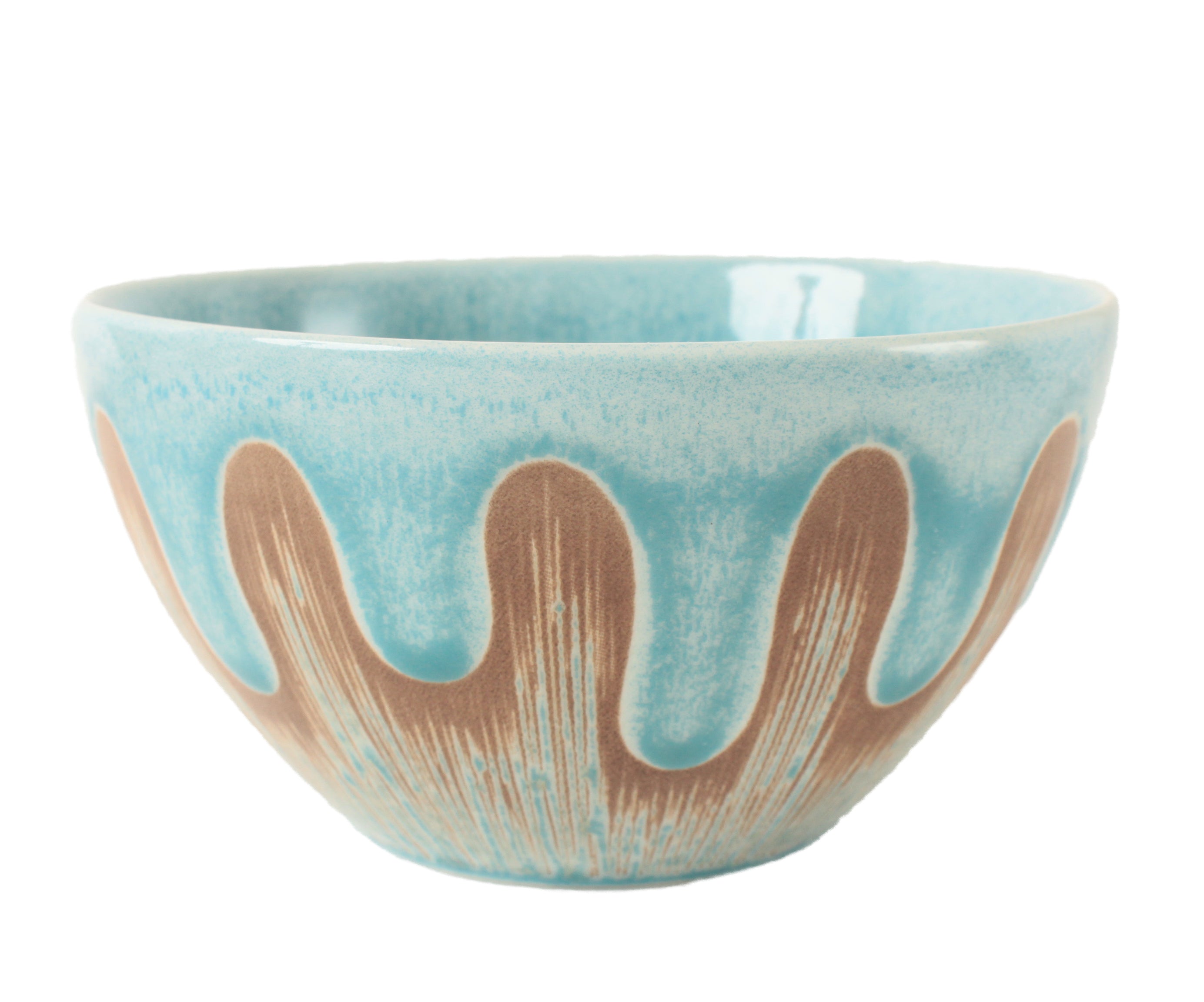 Mino ware Japanese Ceramics Cereal Bowl Skyblue Drippy Glaze made in J ...